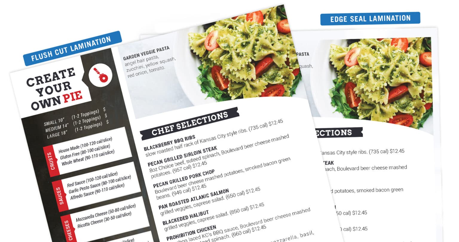 Waterproof Laminated Restaurant Menus - Trabon Group